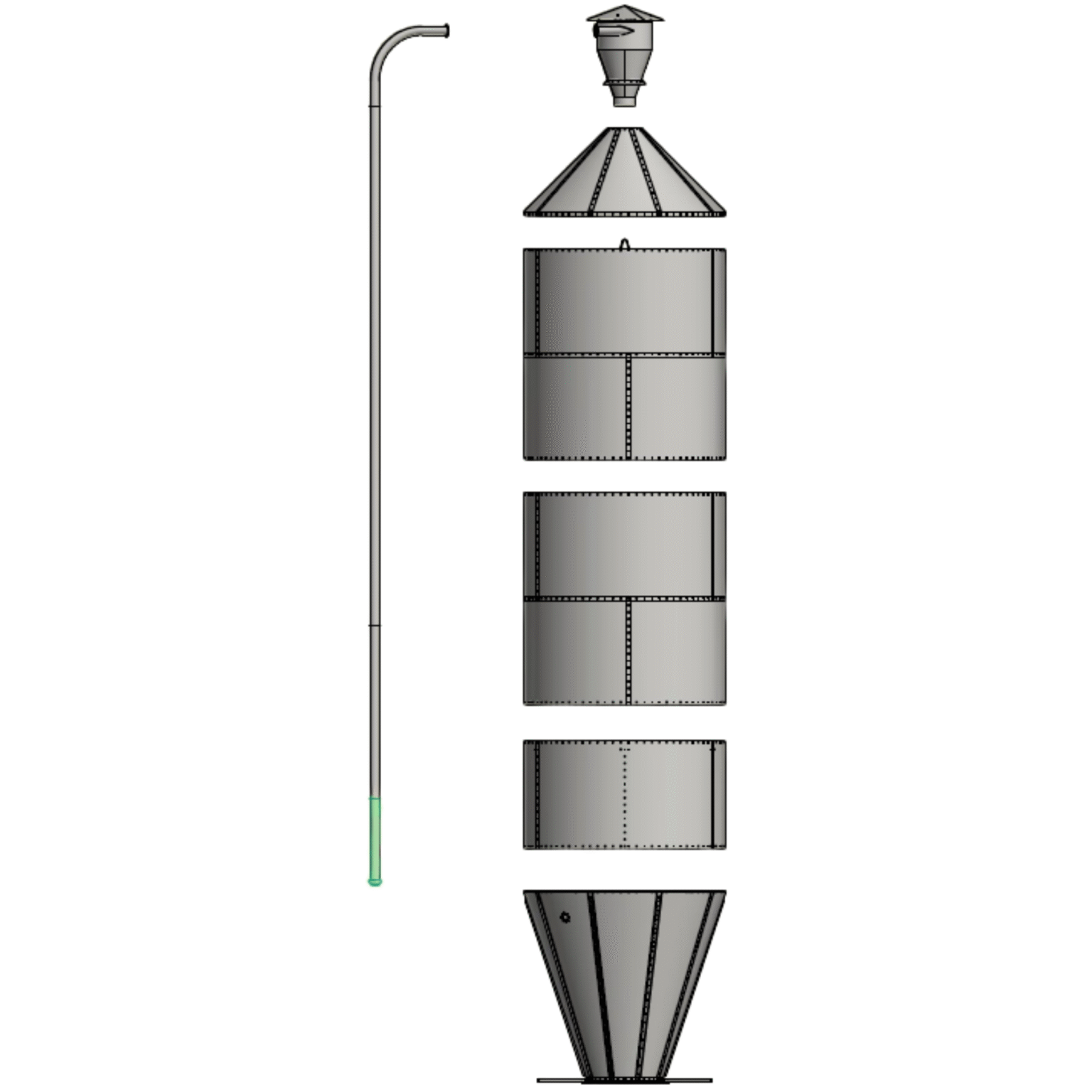 Startrör 1 m med KKV och fläns - MAFA Lantbruk