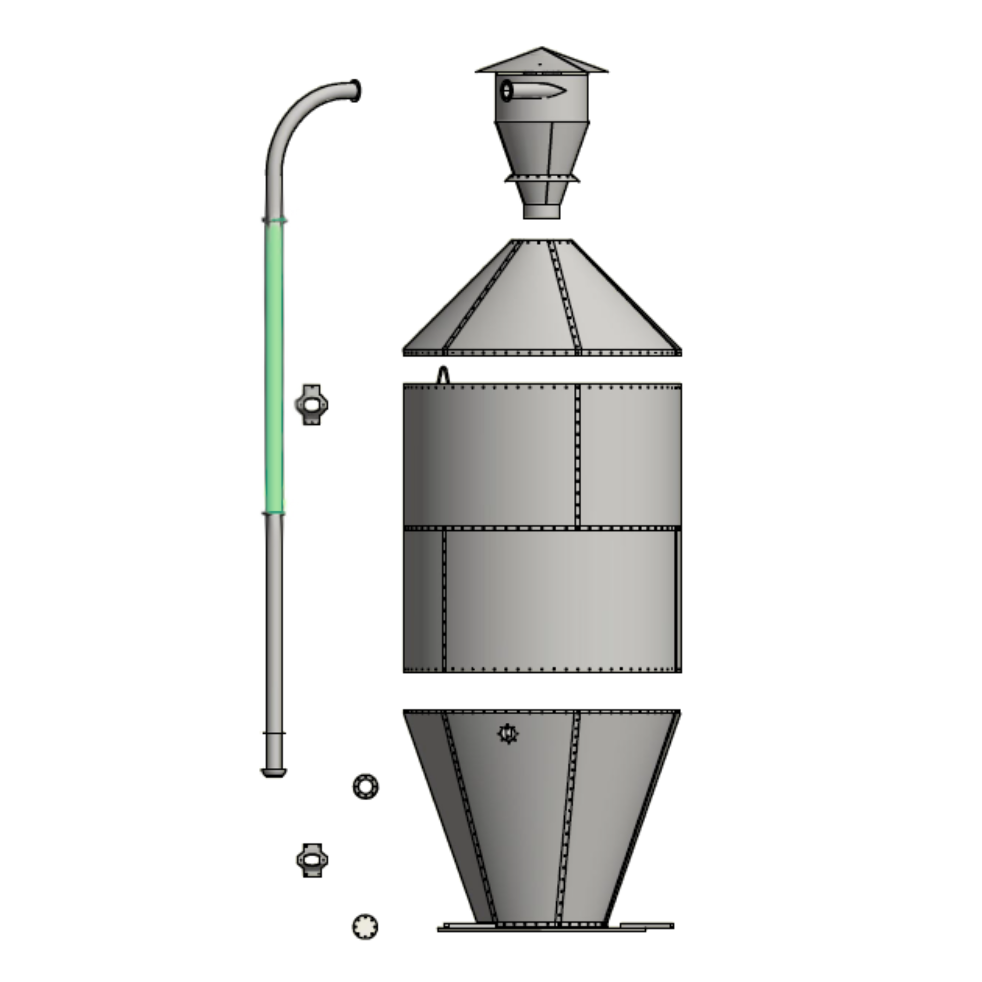 Transportrör 2 m med fläns - MAFA Lantbruk